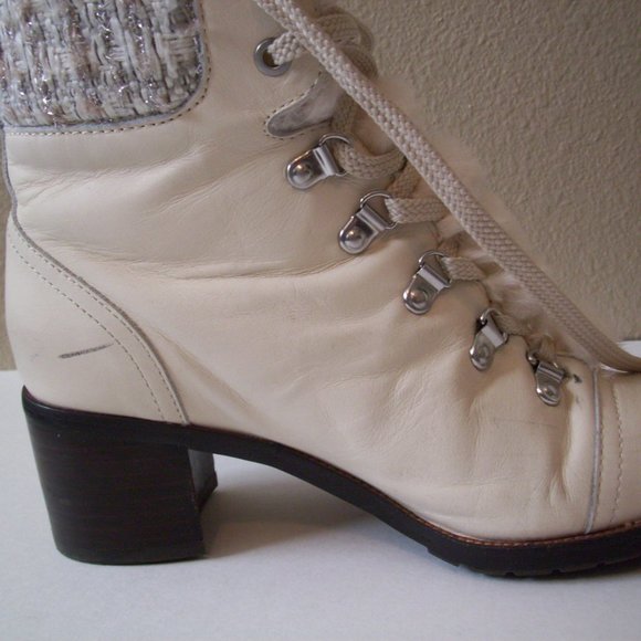 Sam Edelman | Shoes | Sam Edelman White Lace Up Granny Boot | Poshmark